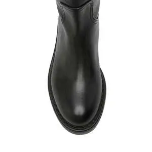 Miu Miu Grained Calf Leather Buckled Boots