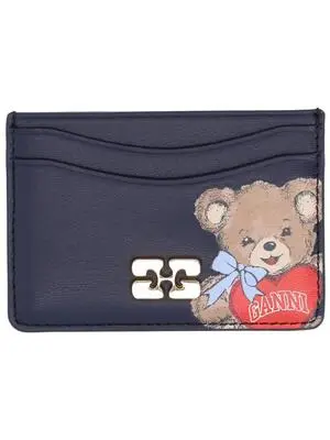 GANNI Leather Wallet - Black