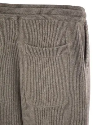Brunello Cucinelli Cashmere Rib Knit Joggers With Drawstring