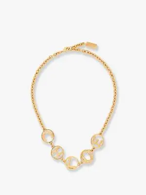 Chloé Brass Script Necklace - Multicolor