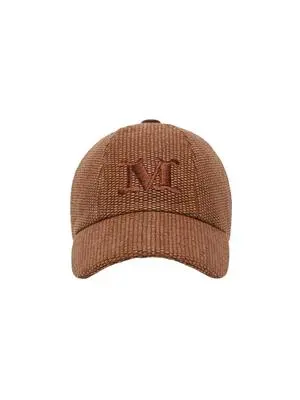 Max Mara Raffia-effect Baseball Cap Amber - Brown