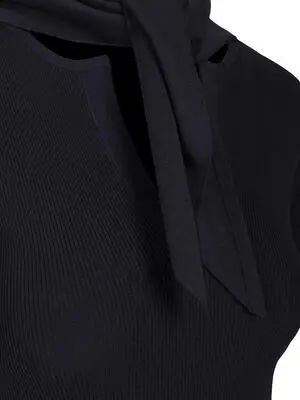 Max Mara Viscose Crepe Scarf Sweater - Blue
