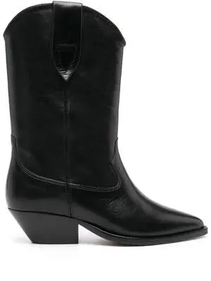 Isabel Marant Étoile Duerto Leather Cowboy Boots - Black