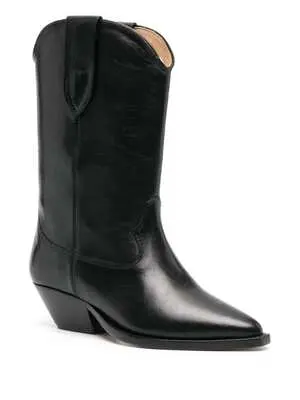 Isabel Marant Étoile Duerto Leather Cowboy Boots - Black