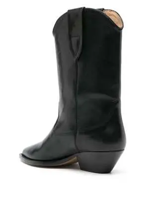 Isabel Marant Étoile Duerto Leather Cowboy Boots - Black