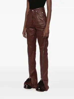 Rick Owens Bolan Banana Jeans With Side Zip - Brown