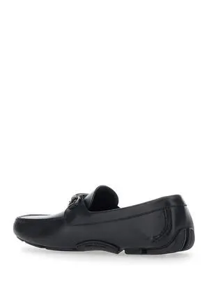 FERRAGAMO Sunsay Leather Loafers - Black