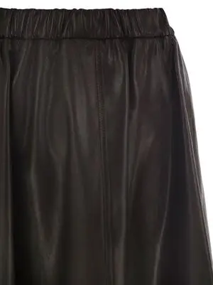 Brunello Cucinelli Flared Nappa Leather Skirt With Elasticated Waist