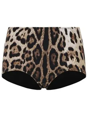 Dolce & Gabbana Leo Print Stretch Polyamide Beach Culottes