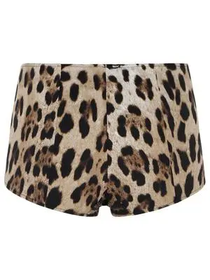 Dolce & Gabbana Leo Print Stretch Polyamide Beach Culottes