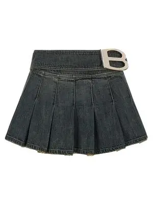 Balenciaga Buckle Pleated' Skirt - Blue