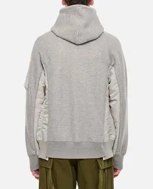 Sacai Sweatshirt With Nylon Twill Hoodie