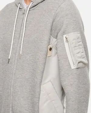 Sacai Sweatshirt With Nylon Twill Hoodie