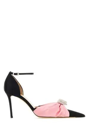 Mach & Mach Satin Pumps - Black