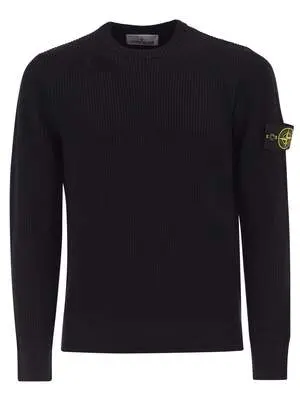 Stone Island Crew-neck Jumper With Ribbed Edges - Blue