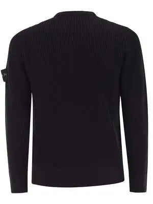 Stone Island Crew-neck Jumper With Ribbed Edges - Blue