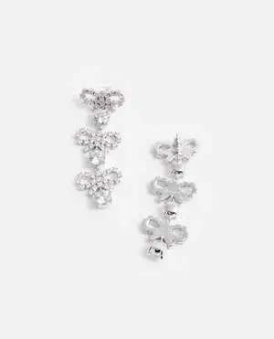 SELF-PORTRAIT Micro Bow Crystal Tiered Earrings - Multicolor