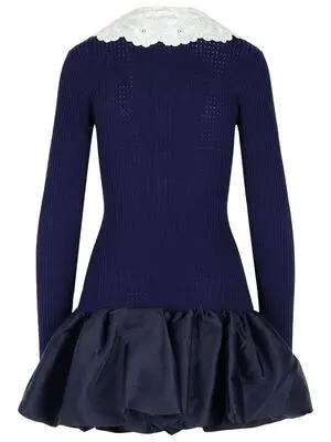 SELF-PORTRAIT Navy Viscose Dress