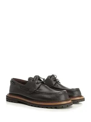 Fendi Pequin Leather Lace-up Shoes