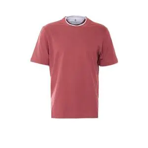 Brunello Cucinelli T-shirt With Faux Layering - Red