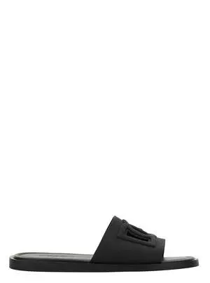 Dolce & Gabbana Rubber Logo Sandals - Black