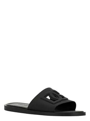 Dolce & Gabbana Rubber Logo Sandals - Black
