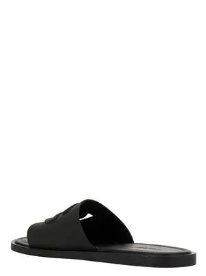 Dolce & Gabbana Rubber Logo Sandals - Black