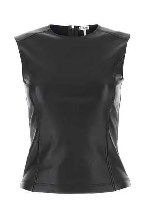 Loewe Leather And Fabric Top