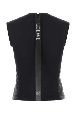Loewe Leather And Fabric Top