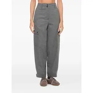 Peserico Grey Trousers Straight Trousers