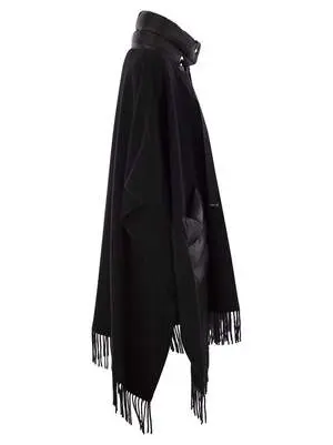Herno Wool Cashmere Poncho - Black