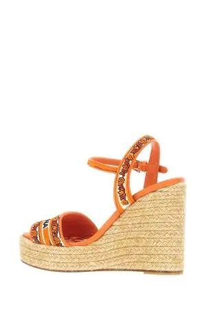 Dolce & Gabbana Logo Wedge Sandals - Multicolor