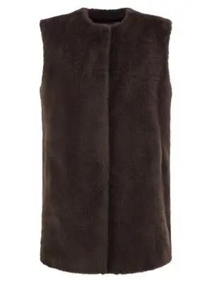 Herno Long Faux Fur-effect Gilet - Brown