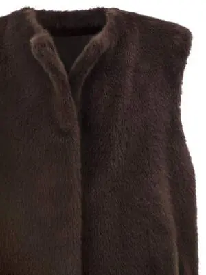 Herno Long Faux Fur-effect Gilet - Brown