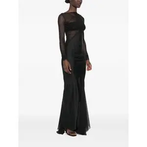 Rick Owens Long Sleeve Evening Dress - Black