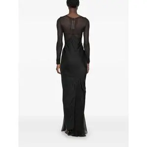 Rick Owens Long Sleeve Evening Dress - Black