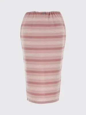 Prada Striped Cotton Midi Skirt