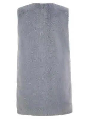 Herno Long Faux Fur-effect Gilet - Blue