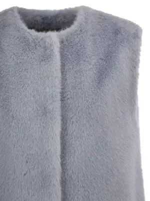 Herno Long Faux Fur-effect Gilet - Blue