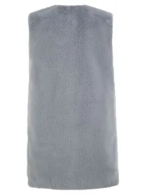 Herno Long Faux Fur-effect Gilet - Blue