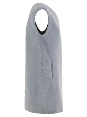 Herno Long Faux Fur-effect Gilet - Blue