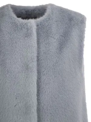 Herno Long Faux Fur-effect Gilet - Blue