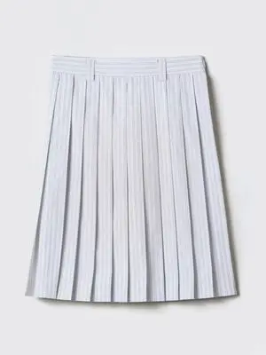 Miu Miu Pleated Cotton Skirt - Gray