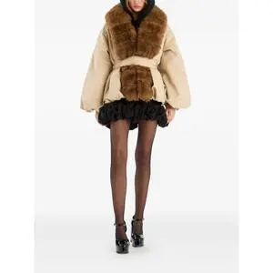 ROTATE BY BIRGER CHRISTENSEN Faux Fur & Shearling Jacket - Cream
