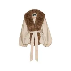 ROTATE BY BIRGER CHRISTENSEN Faux Fur & Shearling Jacket - Cream