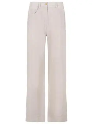 Acne Studios Check Casual' Beige Cupro Pants - Cream