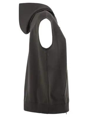 Max Mara Hooded Cotton-blend Jersey Gilet - Multicolor