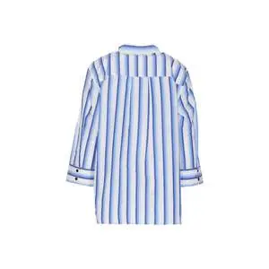 GANNI Cotton Striped Shirt - Blue