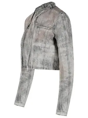 DIESEL® Cotton Blend Cropped Jacket - Gray