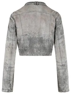 DIESEL® Cotton Blend Cropped Jacket - Gray